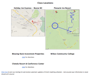 Locations - Anne Rasheed